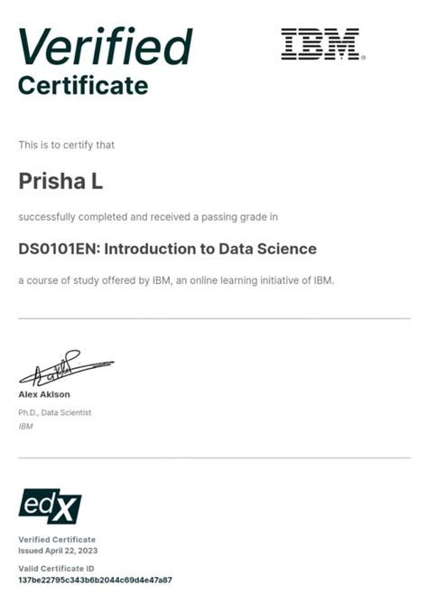 Prisha Lohesan On Linkedin Edx Python Datascience