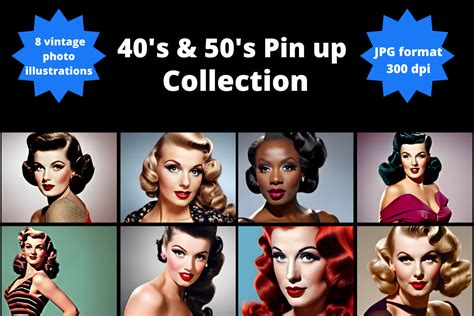 Retro Pin Up Style Photo Illustrations Graphic By Art By Mel · Creative