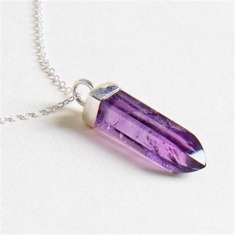 Amethyst Crystal Point Pendant Pure Crystal Tiny Rituals