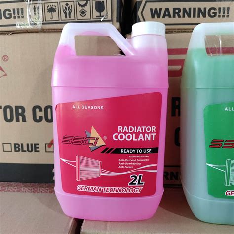 Radiator Long Life Coolant 2 Liters Green And Pink And Blue Ssci Ready To