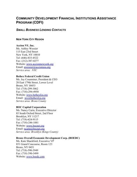 Community Development Financial Institutions Assistance Program Cdfi