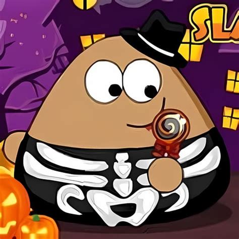 Pou Halloween Slacking Play Now 🕹️ Online Games On