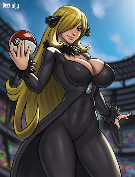 Cynthia Pokemon Fanart By Derushy On Deviantart