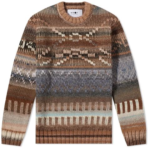Nn07 Chuck Patterned Crew Knit Ecru Multi End Us