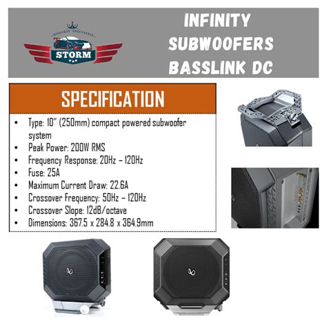 Infinity Basslink Dc Build In 10 Inch Double Woofer With Class D