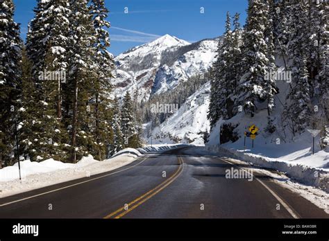 Winter View Of The Million Dollar Highway Western Colorado Between