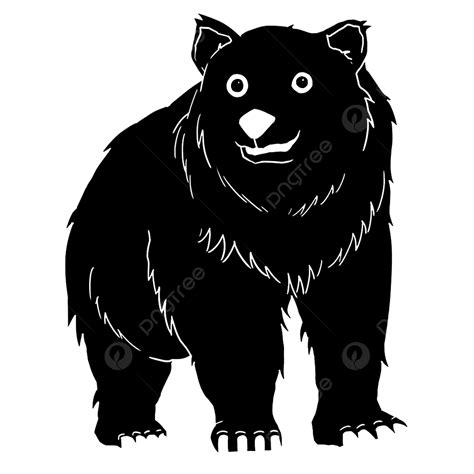 الدب الكبير صورة ظلية المرسومة دب قصاصة فنية خيال Png وملف Psd للتحميل مجانا