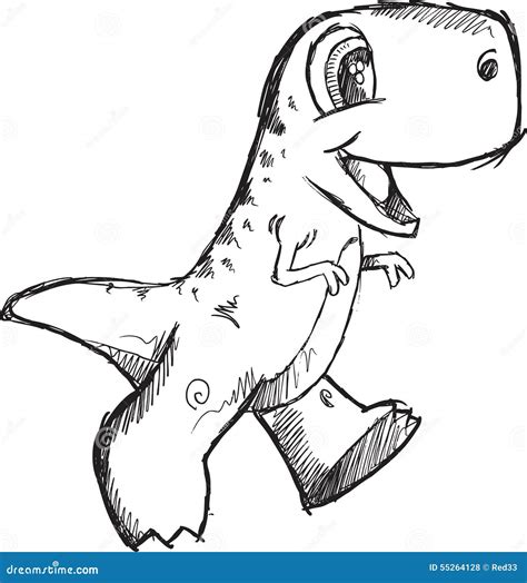 Doodle Dinosaur Vector Stock Vector Illustration Of Vector 55264128