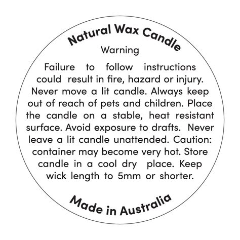 Warning Label 50mm Round Natural Wax Eroma