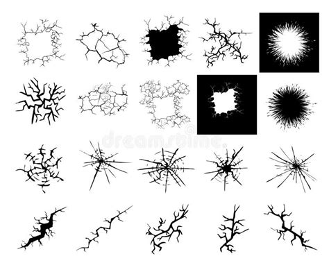 Set Of Cracks Vector Illustration Stock Vector Illustration Of