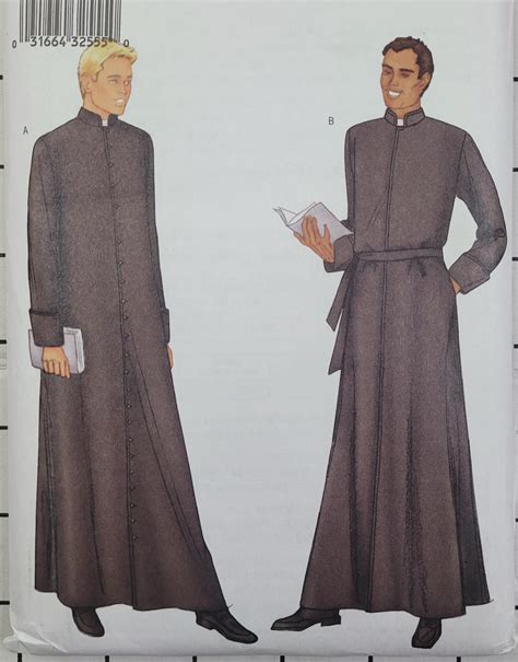 Rare Uncut Butterick Sewing Pattern 6844 Mens Religious Priest Clergy