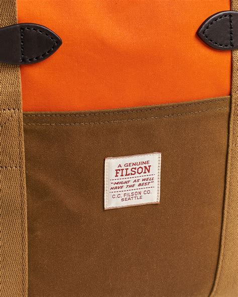 Filson Tin Cloth Tote Bag Dark Tanflame At