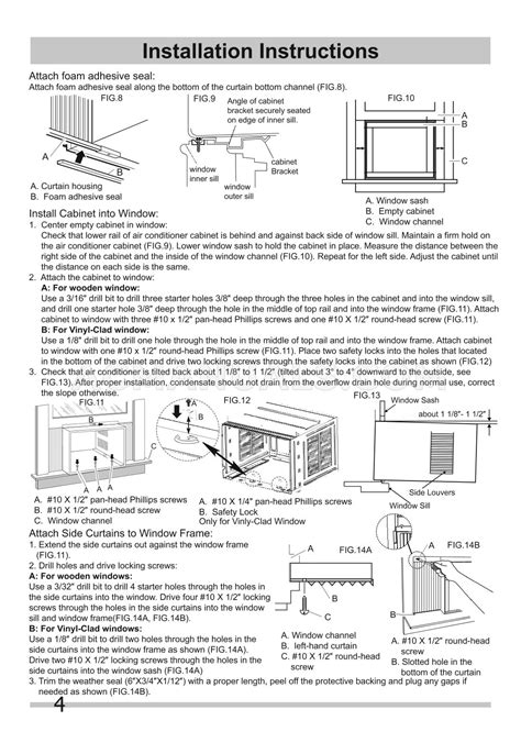 Frigidaire Ffrh1122u1 Installation Instructions