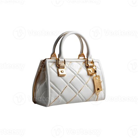 A Luxury White And Gold Purse Made Of Leather Flying Isolated On A