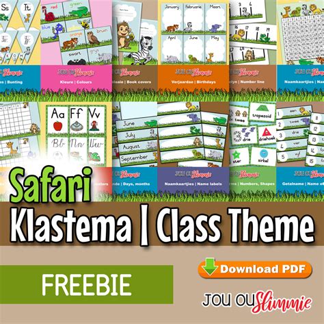 Groot Safari Klastema Huge Class Theme Jou Ou Slimmie