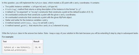 solved in this question you will implement the mypoint