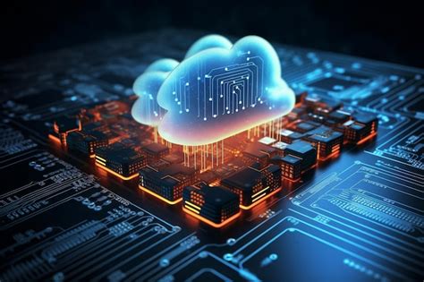 Premium Ai Image A Conceptual Illustration Representing Cloud Networking Cryptocurrency Ai