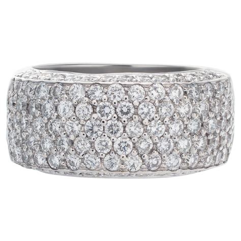 Colorful Floral Design 18k White Gold Micro Pave Diamond Ring With Blue