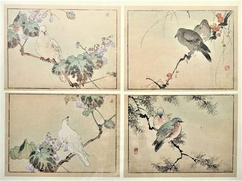 Original Woodblock Print Illustrations 4 Kacho Ga Catawiki