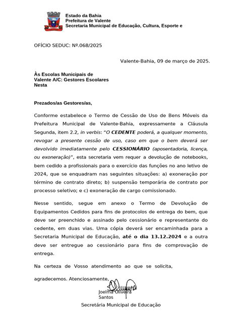 Termo De Responsabilidade De Devolução Do Notebook Pdf