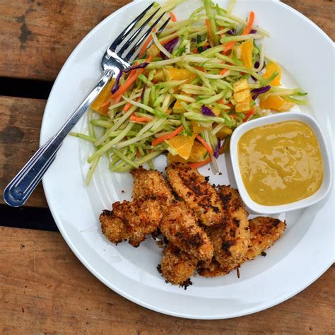 Honey Mustard Chicken Tenders With Broccoli Orange Slaw Vons