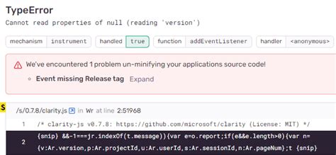 Cannot Read Properties Of Null Reading Version Issue Microsoft Clarity GitHub