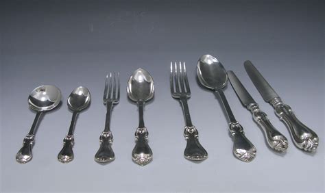 Antique Silver Early Victorian Albert Pattern Flatware Service Made In