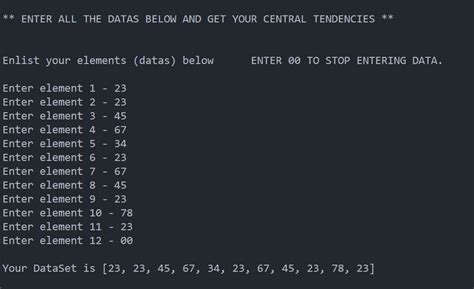 GitHub ArunavaCoderEm Central Tendency Terminal It S A Terminal Based Project Code That Takes