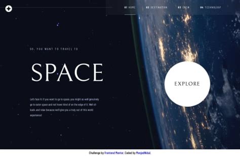 Responsive Space Tourism App Reactjs Tailwindcss Coding Challenge