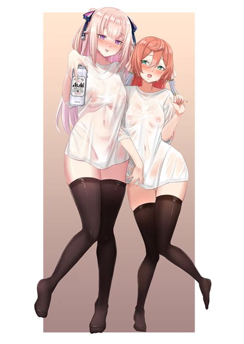 Rule 34 2girls Beer Iku Hoshifuri Large Breasts Multiple Girls Pink