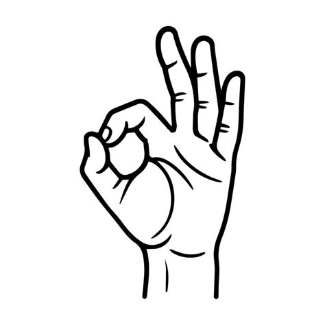 Perfect Hand Sign Ok Gesture Of Agreement And Approval 60384744 Vector