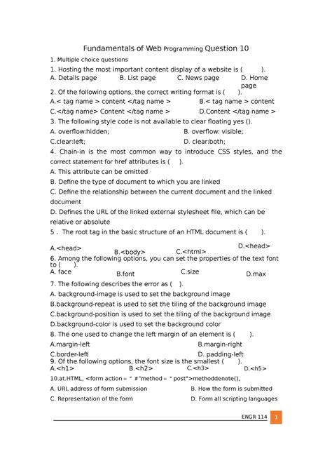 week 10 fundamentals of web programming question 10 fundamentals of