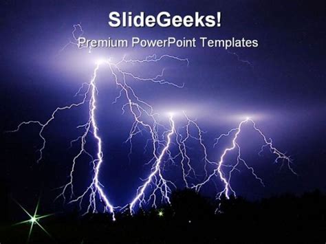 Lighting Strike Nature Powerpoint Template 0910