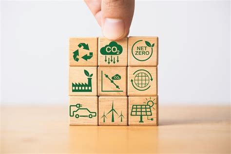 Premium Photo Stacking Co2 Reducing Recycle Green Factory Icon For