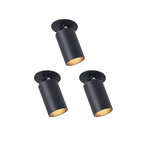 Arcchio Einbaustrahler Davin Schwarz Zylinder 3er Set Lampenwelt Ch