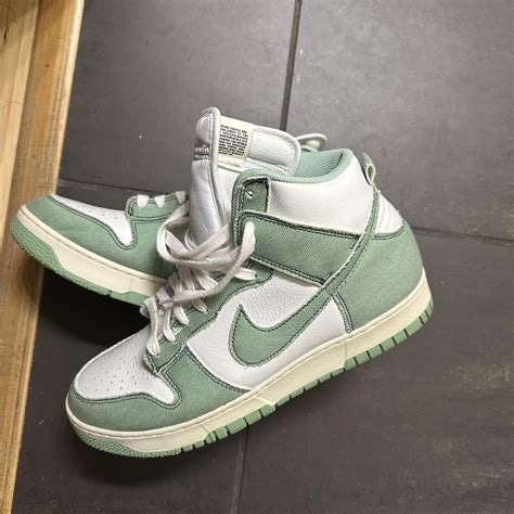 Sage Green Nike High Top Dunks Only Wore Once 11 5 Depop