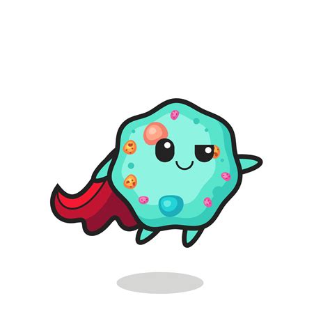 Cute Amoeba Superhero Character Is Flying 3447276 Vector Art At Vecteezy