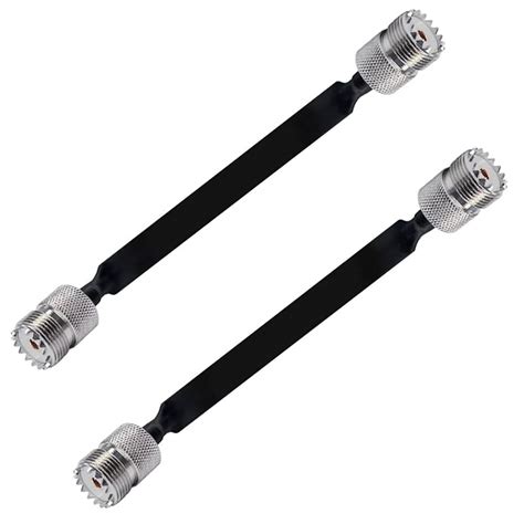 2 Pack 40cm Rf Coaxial Cable Windowdoor Pass Through Flat Cable So239