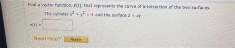 Solved Find A Vector Function Rt That Represents The