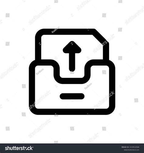 Outgoing Mail Email Message Outbox Line Stock Vector Royalty Free