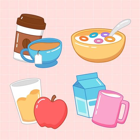 Vector Cute Breakfast Item Illustration Premium Vector