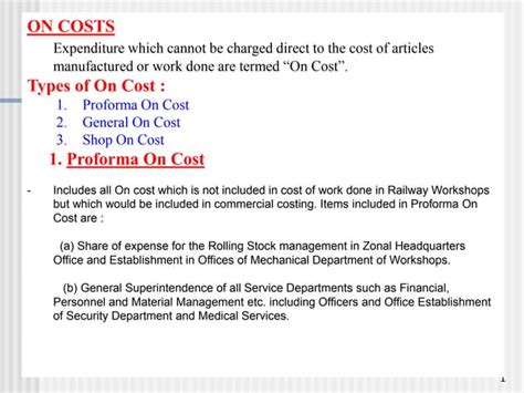 Workshop Costing Elements Pptx