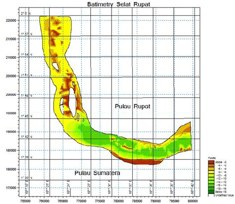 Bathymetry Map Of The Research Area Download Scientific Diagram