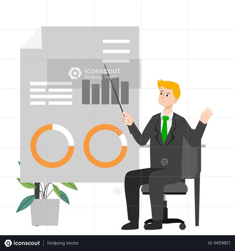 Businessman Presenting Data Analytics Animated Illustration Download In
