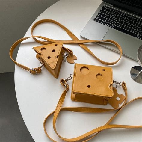 Cheese Shaped Mini Crossbody Bag Scribble Snacks