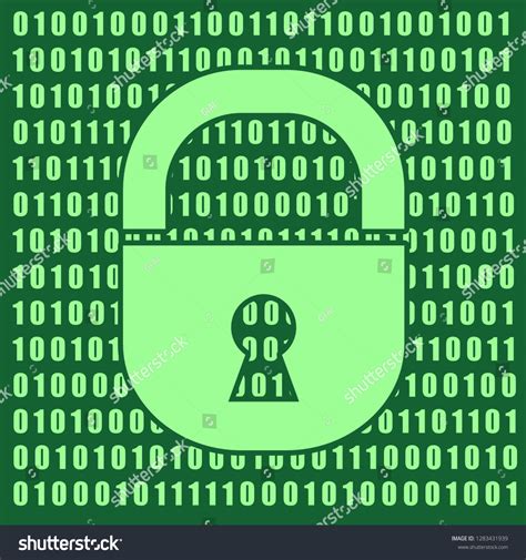 Binary Code Background Lock Icon Algorithm Stock Vector Royalty Free 1283431939