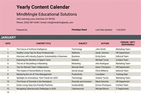 Free Content Calendar Templates For G Sheets And Excel