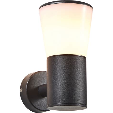 Cgc Otis Black Outdoor Wall Light Lantern Opal Diffuser