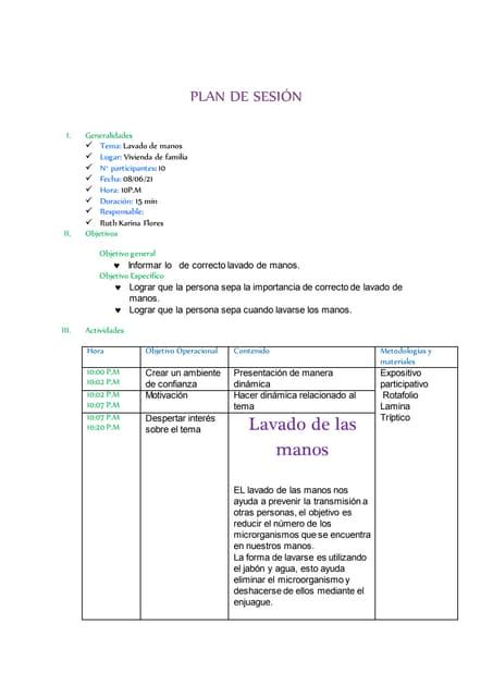 Plan De Sesión Educativa Docx