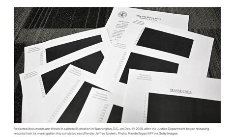 Trump Doj Releases Heavily Redacted Epstein Files